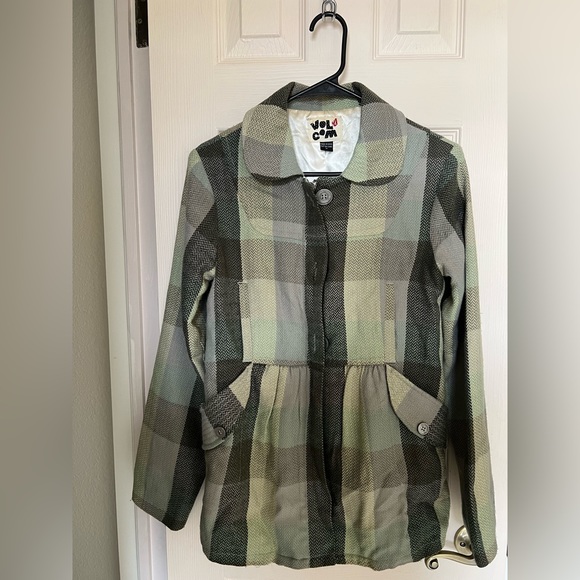 Volcom | Jackets & Coats | Vintage Green Plaid Volcom Pea Coat | Poshmark